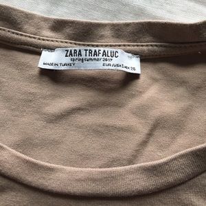 Zara | Tops | Final Sale Zara Ruffled Shoulder Tshirt | Poshmark